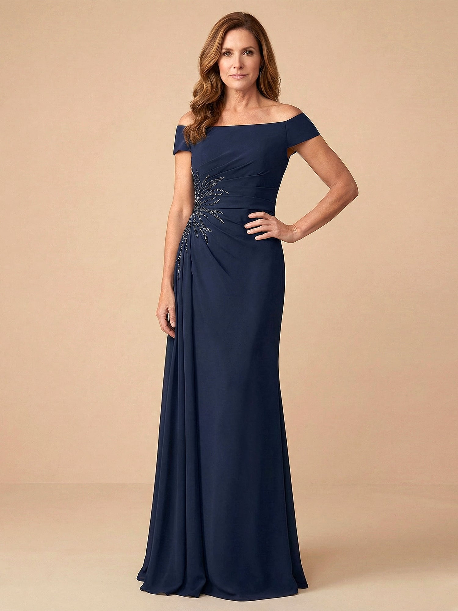 Dreamylily Off the Shoulder Strapless Satin Mother of the Bride Dress ...